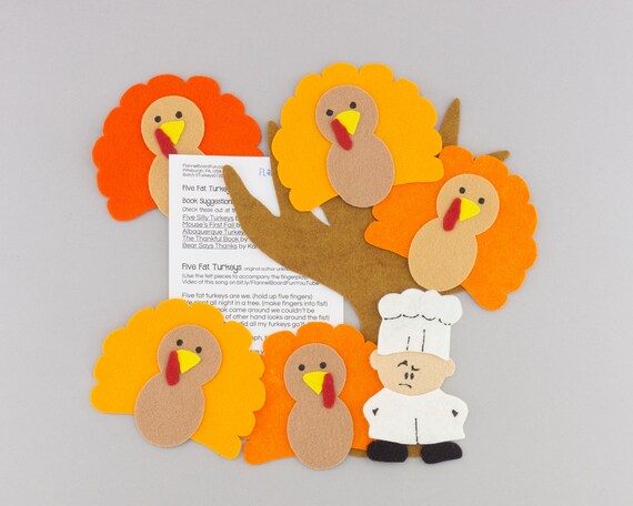 Thanksgiving Turkey Flannel Board Story Time Song Online or - Etsy