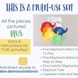 Five Elephants Felt Board Stories, Preschool Flannel Board Rhyme and ...