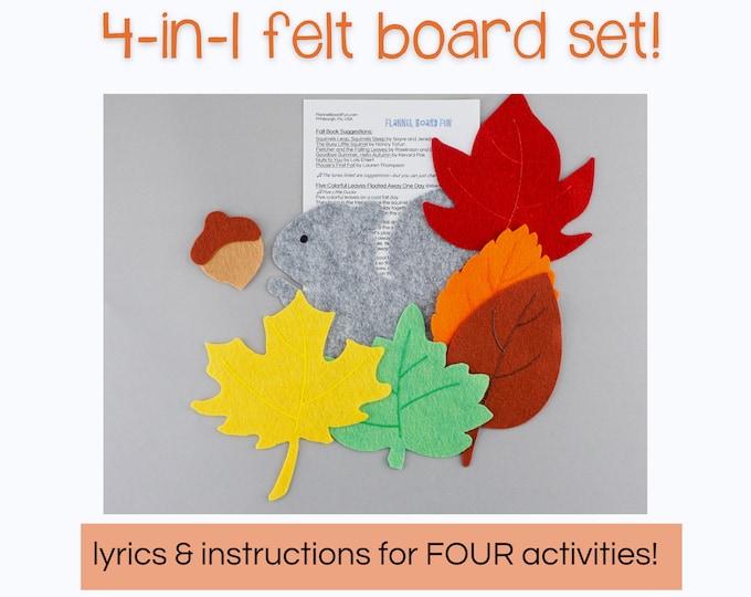 Fall Leaves Felt Board Story for Circle Time Squirrel and Leaves ...