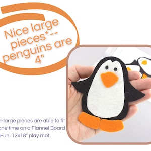 Penguin Flannel Board Story, Teacher Felt Story Set, Story Time Prop ...
