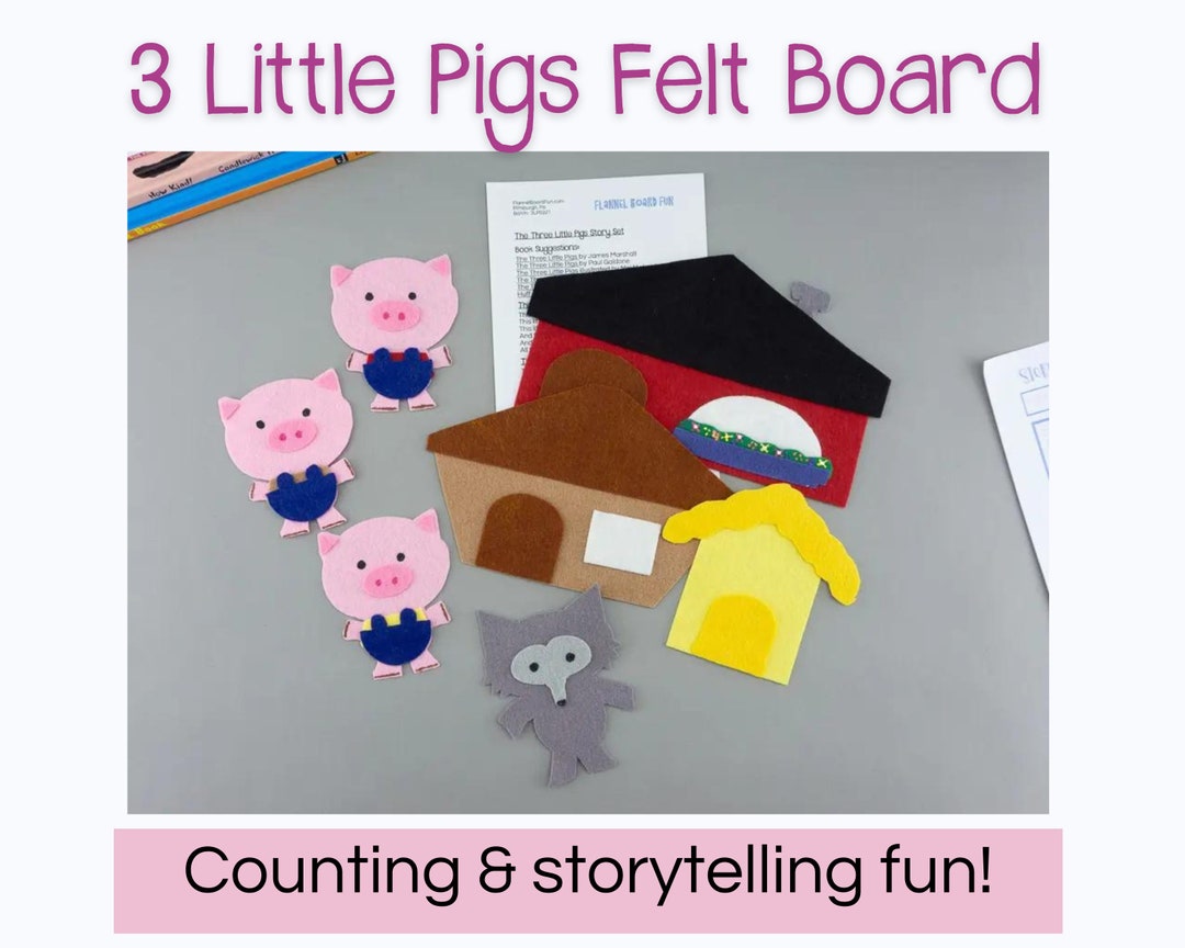 3 Pig Felt Board Story for Preschool and Kindergarten Teacher Circle ...