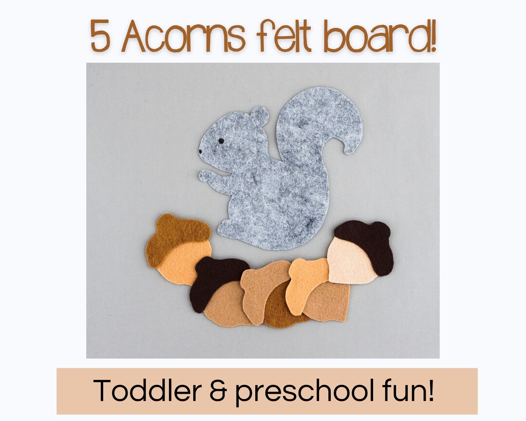 4-in-1 Squirrel + Acorn Felt Board Story Rhyme, Preschool Teacher and ...