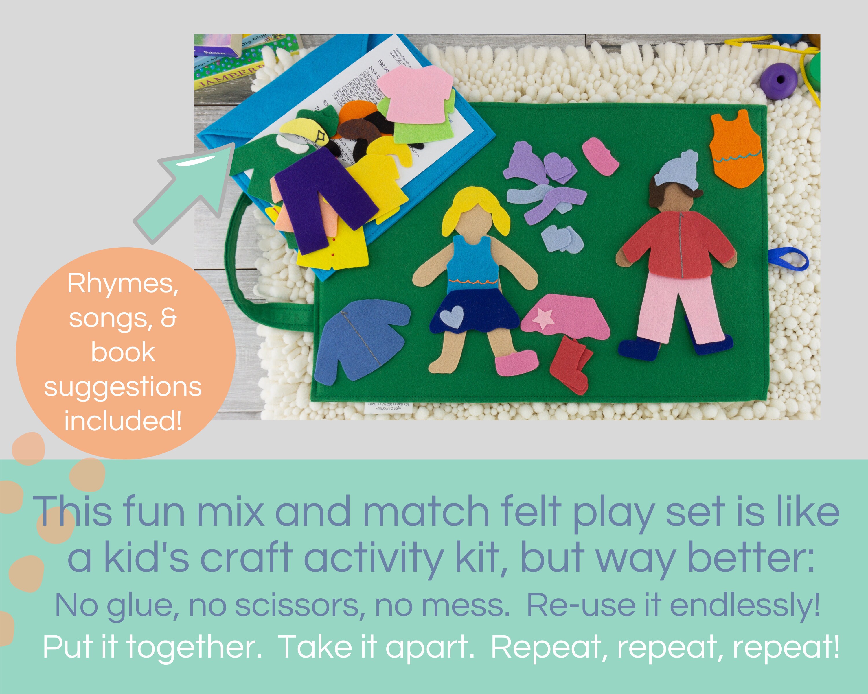 Felt People W/ Felt Clothes for Felt Play Mat Preschool Kid - Etsy ...