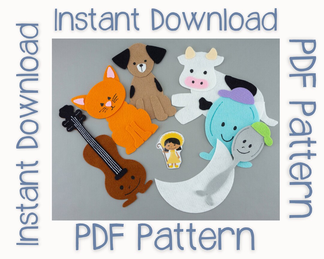 PDF Pattern for Hey Diddle Diddle the Cat and the Fiddle Felt - Etsy