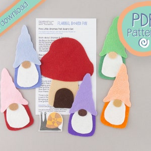 Felt Board Story PATTERN Digital Download Felt Gnome and - Etsy