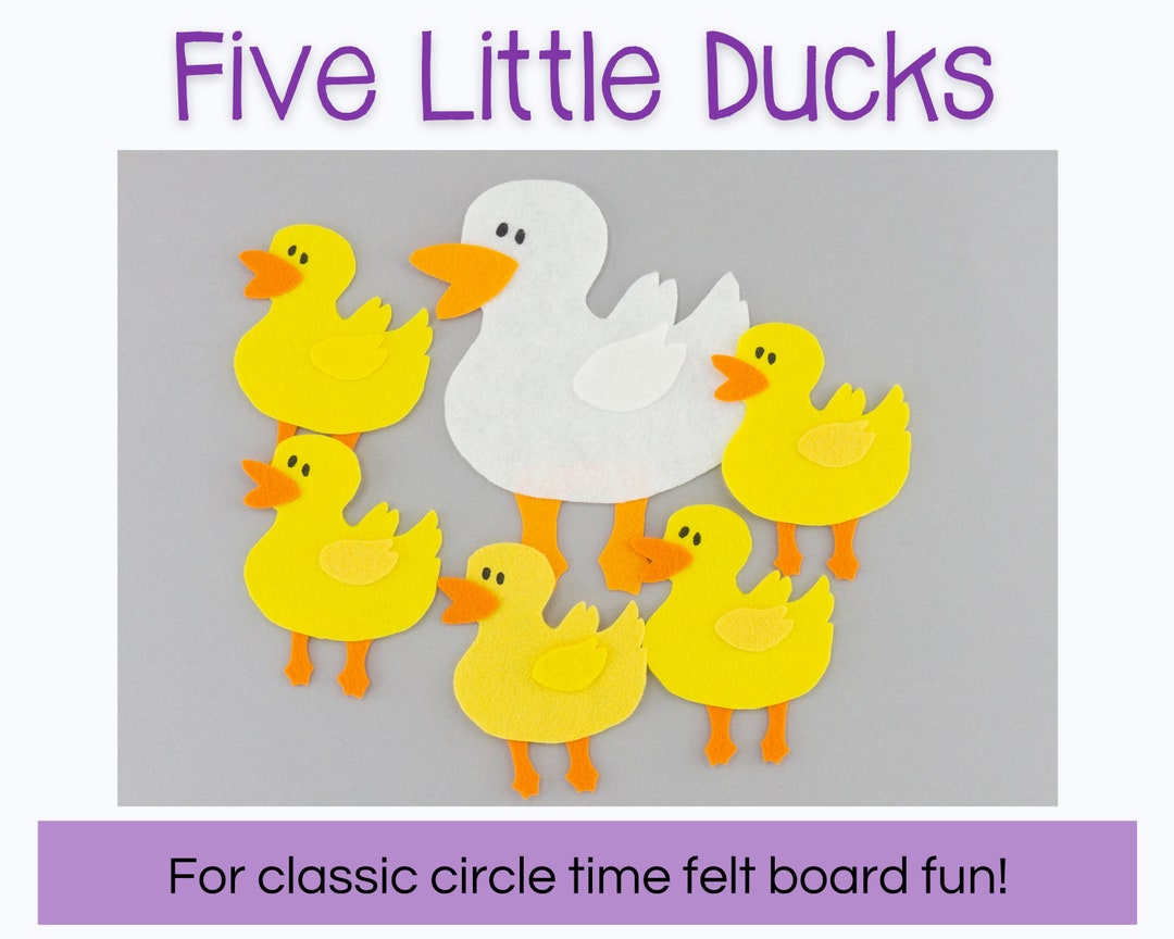 5 Little Ducks 4-in-1 Felt Board Song for Library Storytime Preschool ...