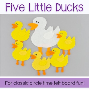 5 Little Ducks 4-in-1 Felt Board Song for Library Storytime Preschool ...