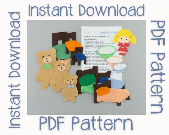 PDF Pattern Goldilocks Felt Board Story Set for Preschool | Etsy