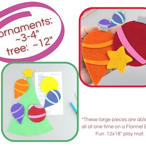 4-in-1 Felt Board Christmas Set 5 Christmas Ornaments Circle Time Set ...