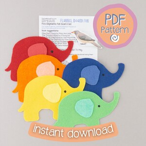 Instant Download Felt Board Pattern Colorful Elephant Felt Board Story ...
