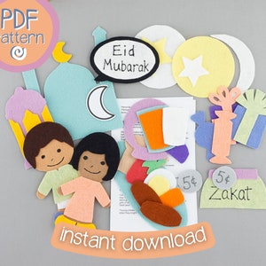 PDF Pattern for Ramadan Felt Board Story, Ramadan and Eid Flannel Board ...