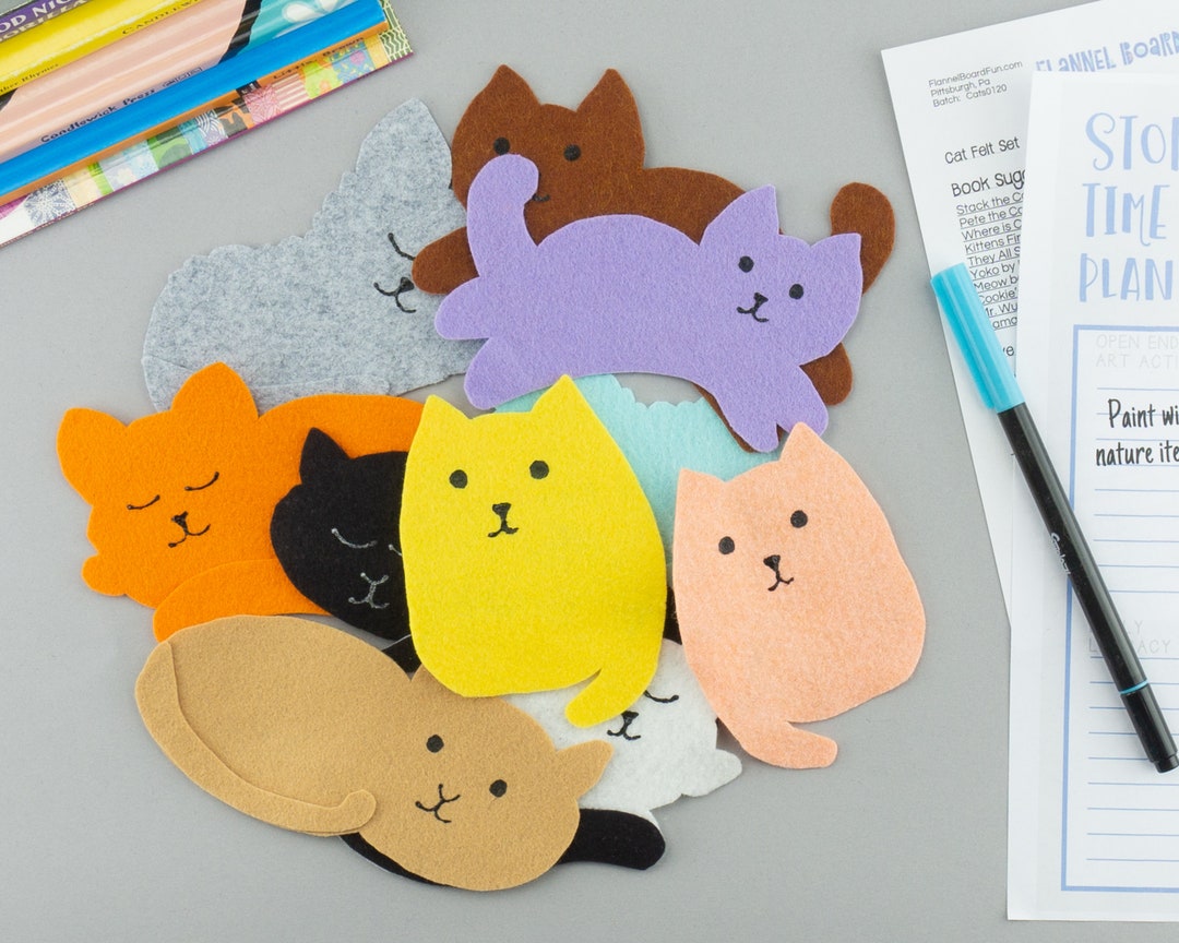Kitty Cat Felt Board Story Set for Library Storytime and Preschool or ...