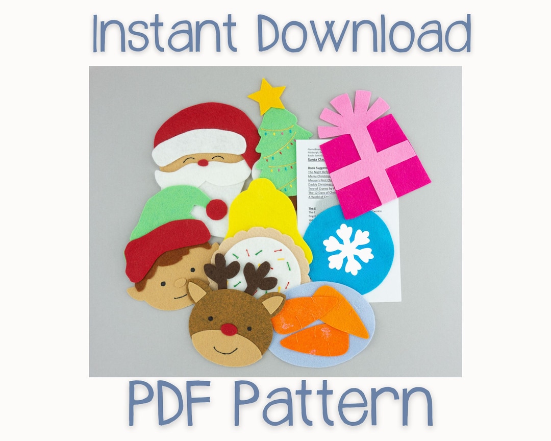 PDF Pattern for Christmas Felt Board Story, Santa Clause Flannel Board ...