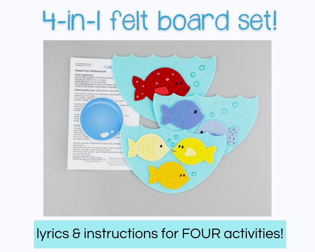 Bubble Pop Fish Circle Time Felt Board Story | Color, Counting + Fish ...