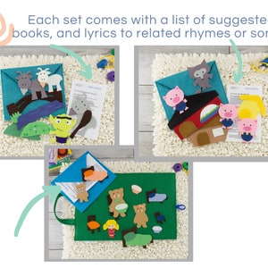 Goldilocks, 3little Pigs 3 Billy Goats Felt Board Story Gift Bundle 3 ...