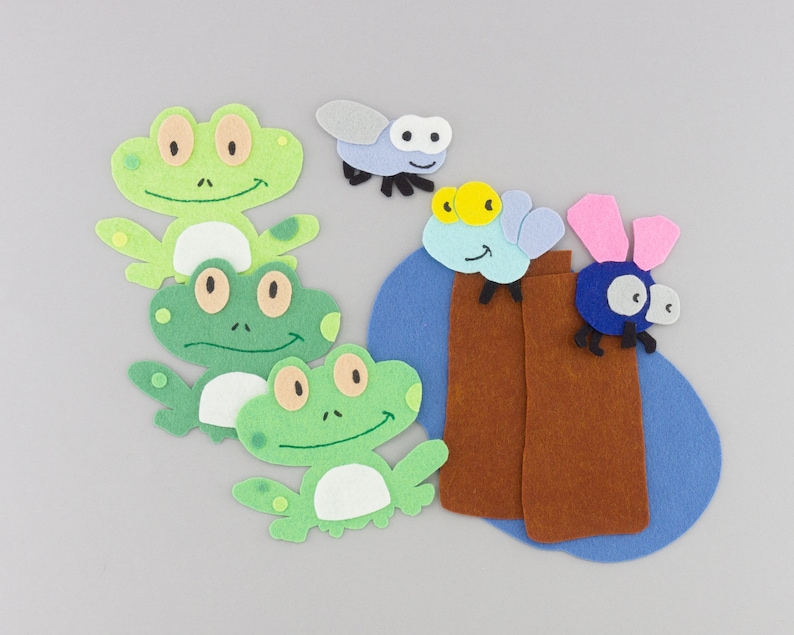 5-in-1 Frog Felt Board Story A Frog and Bug Toddler & - Etsy