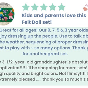 Felt People W/ Felt Clothes for Felt Play Mat, Preschool Kid Toy Felt ...