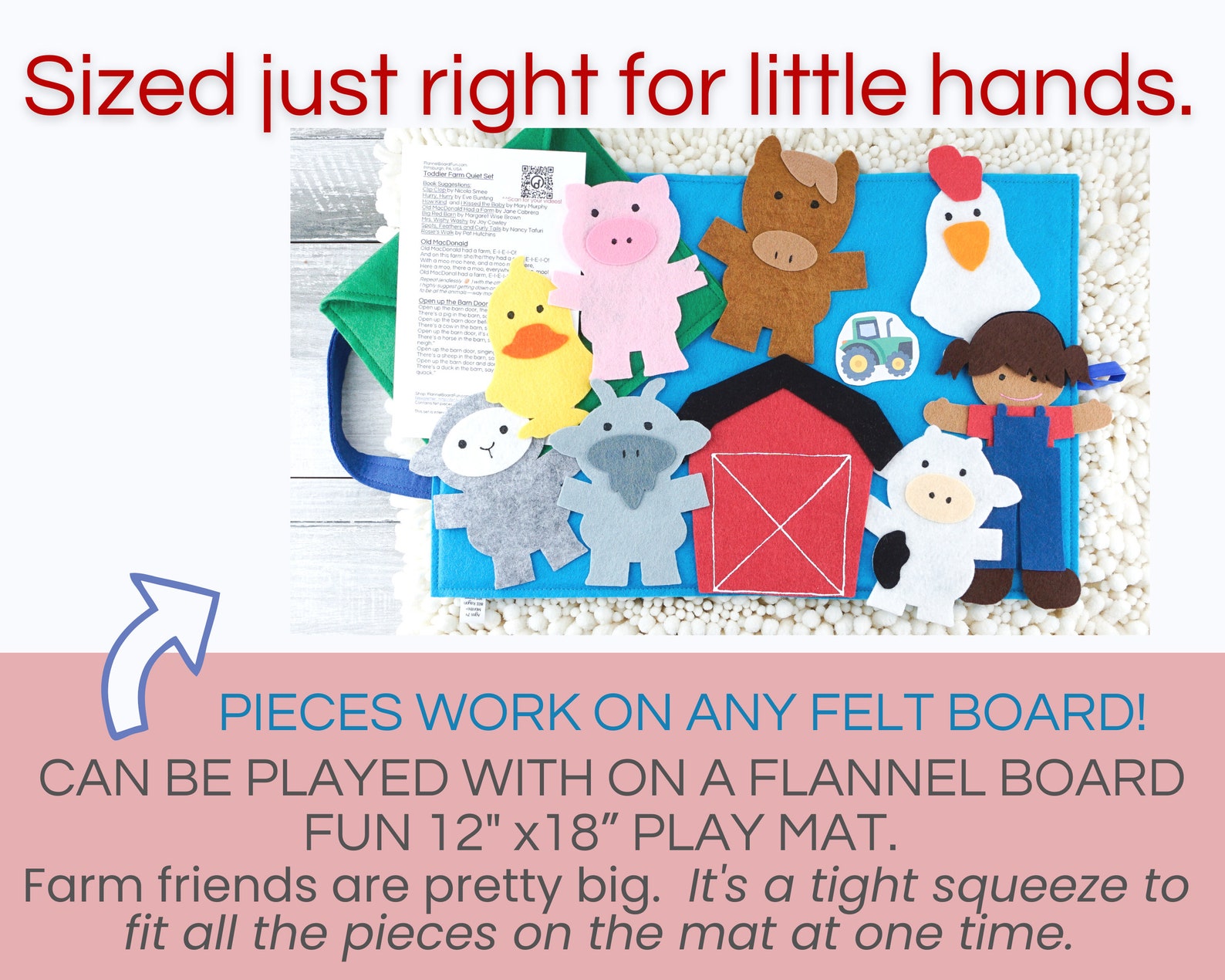 Old Macdonald Felt Board Story: Farm Animal Quiet Activity for Toddlers ...