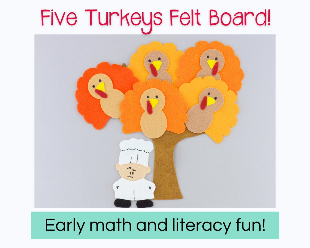 Five Fat Turkeys Felt Board Set: Thanksgiving Story Time - Etsy