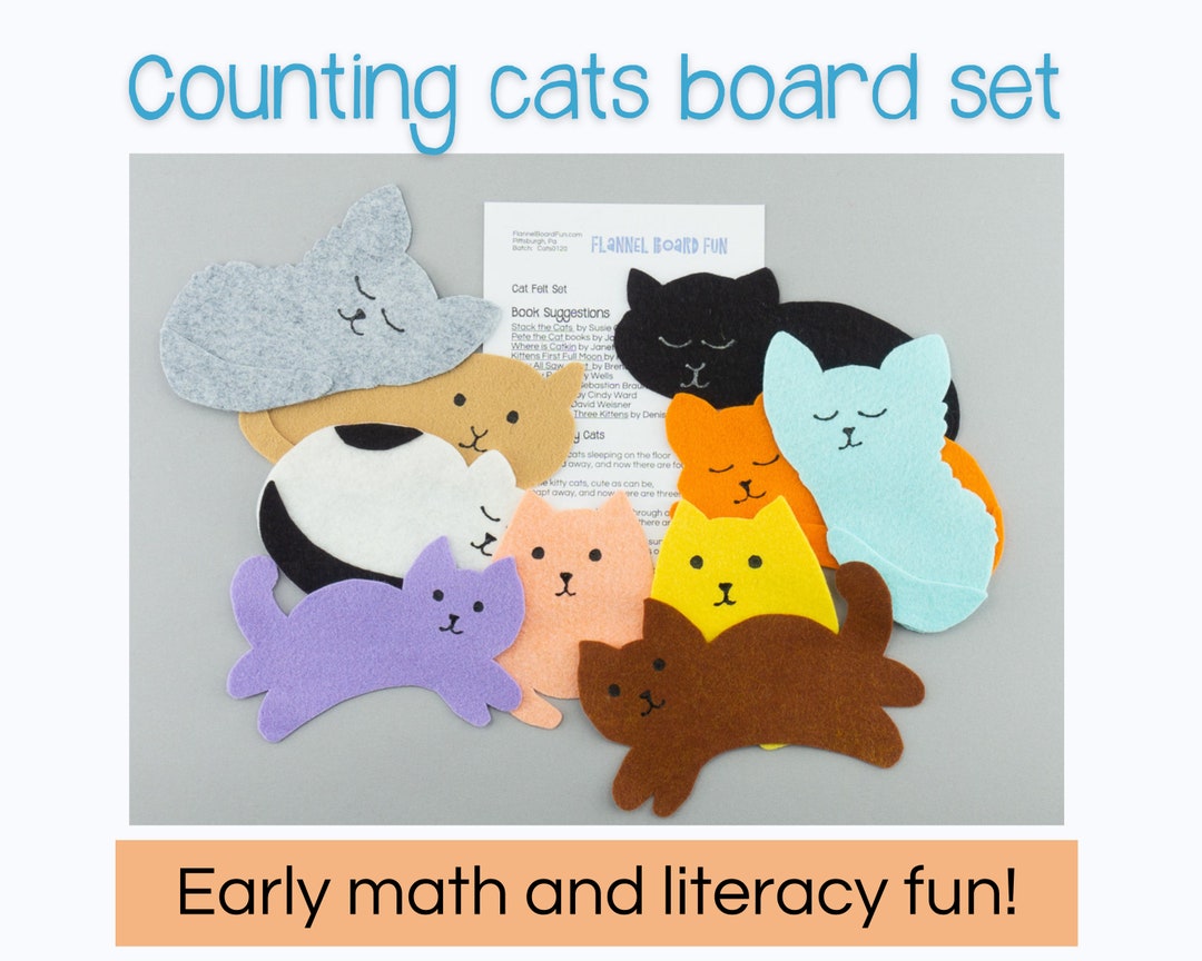Kitty Cat Felt Board Story Set for Library Storytime and Preschool or ...