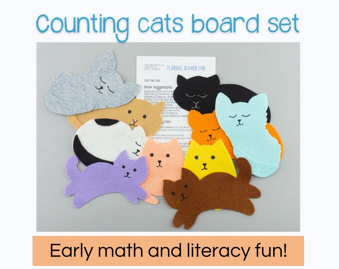 Kitty Cat Felt Board Story Set for Library Storytime and Preschool or ...