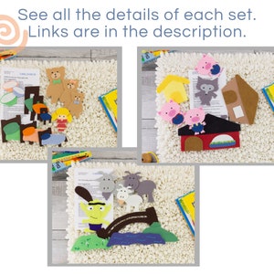 Goldilocks, 3little Pigs 3 Billy Goats Felt Board Story Gift Bundle 3 ...