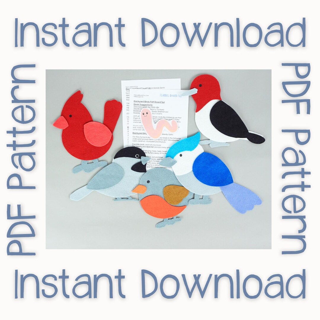 Bird Felt Board PDF Pattern: Backyard Birds Storytime (digital Download) - Etsy