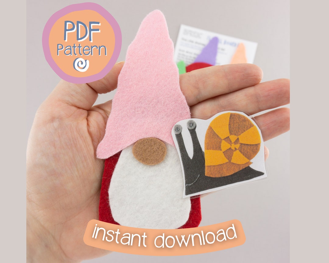 Felt Board Story PATTERN Digital Download Felt Gnome and Snail ...