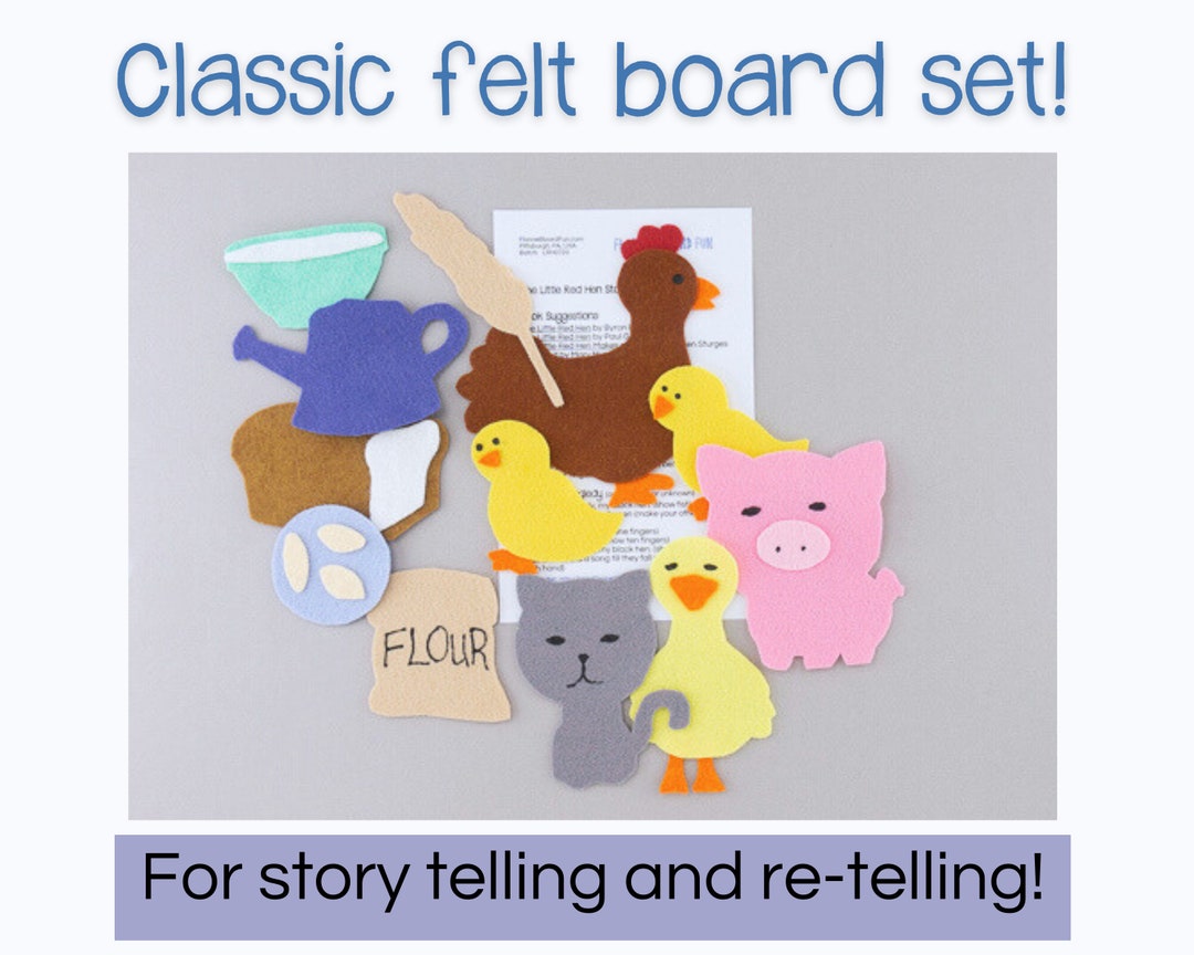 Little Red Hen Felt Board Story Set: Circle Time Farm Animal Nursery ...