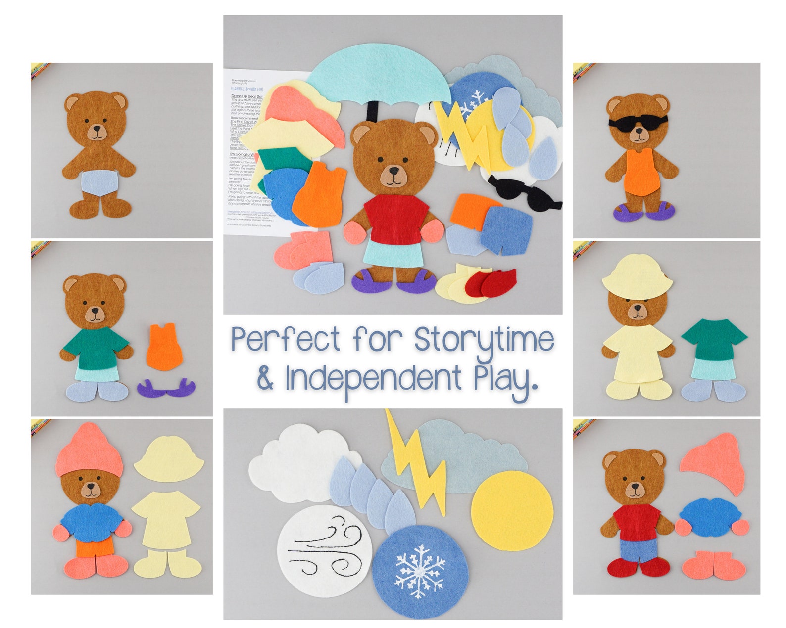 Dress up Weather Bear Felt Board Set: Circle Time Activity - Etsy