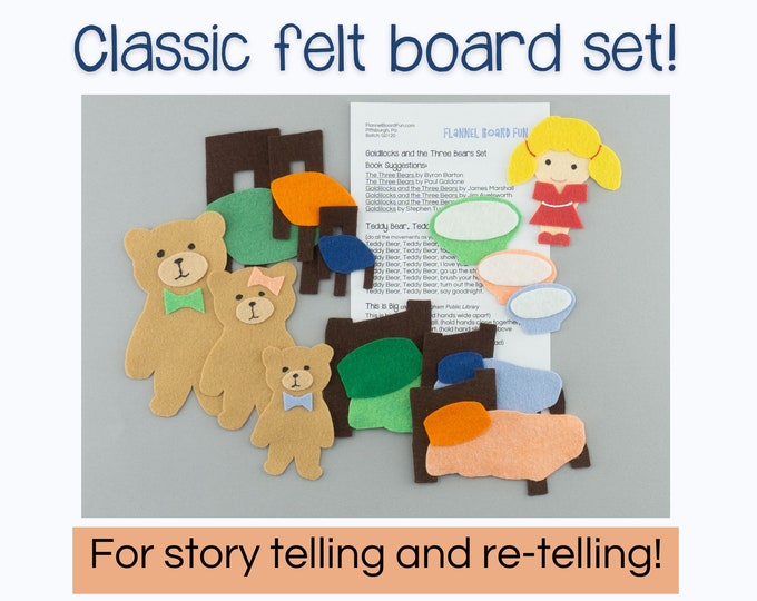 Goldilocks Three Bears Felt Board Flannel Board Set Busy Quiet Book ...