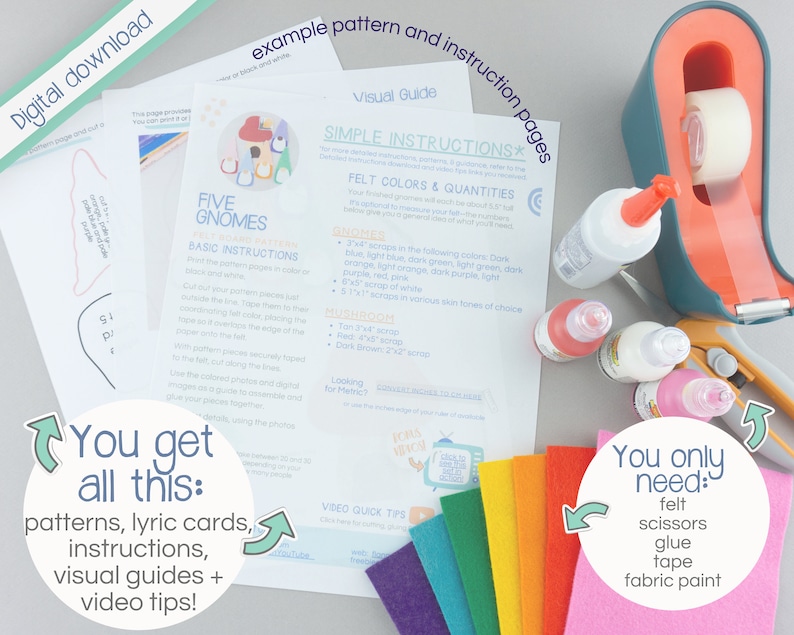 Five Friends Felt Board Pattern: Multicultural Kids Circle Time (PDF ...