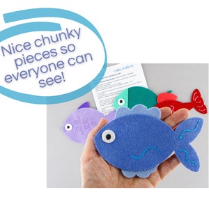 Five Colorful Fish Felt Board Story for Circle Time Fish Flannel Board ...