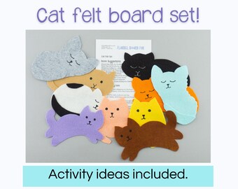 Kitty Cat Felt Board Story Set for Library Storytime and Preschool or ...
