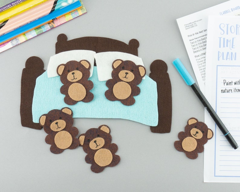 Five Bears Felt Board Story Set: Storytime & Circle Time Songs - Etsy