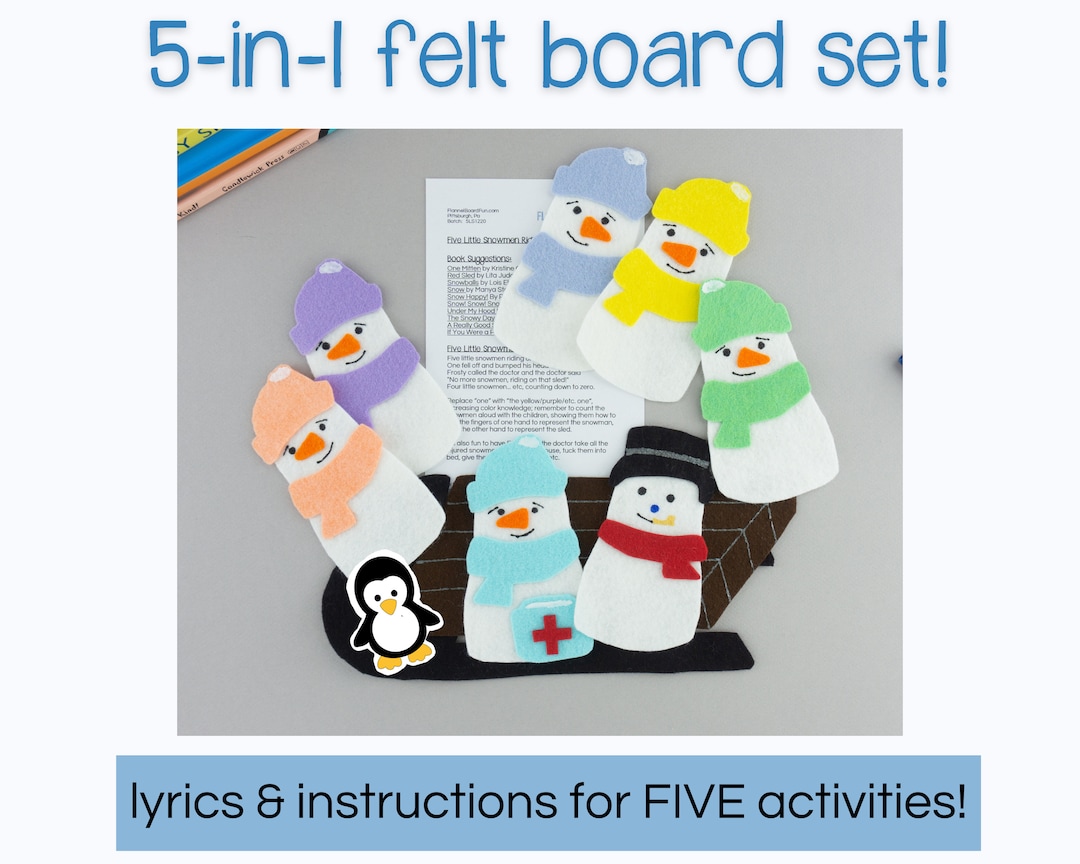 5-in-1 Flannel Board Story Snowman Set, Library Storytime Snowman ...
