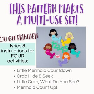 PDF Pattern for Mermaid Felt Board Story & Flannel Board Circle Time ...