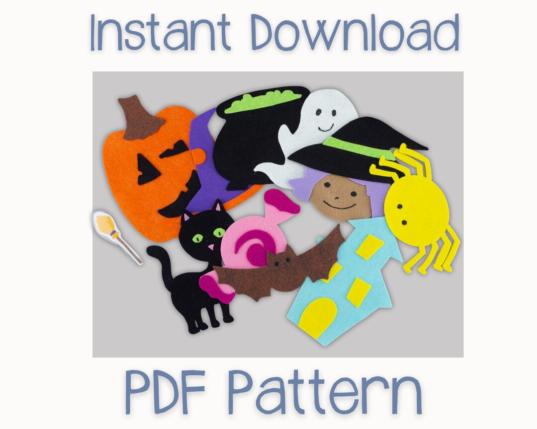 PDF Pattern for Halloween Felt Board & Flannel Board Circle Time Game, Halloween Flannel Board ...