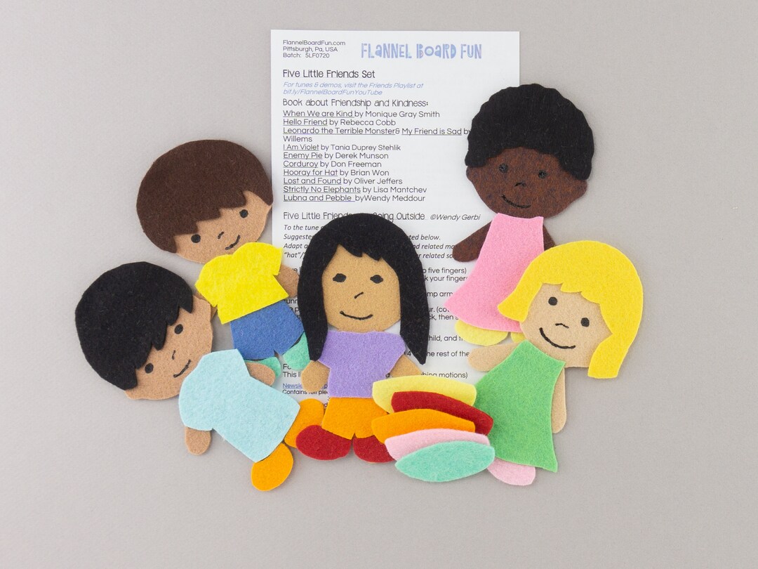 Cute Felt Board Five Friends Storytelling Set, Multicultural Inclusive ...