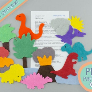 Dinosaur Felt Board Story PDF Pattern: Preschool Circle Time Learning ...