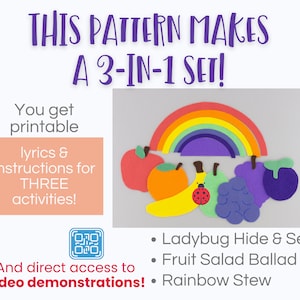 Rainbow Stew Felt Board Pattern: Fruit Circle Time Game (PDF Pattern ...