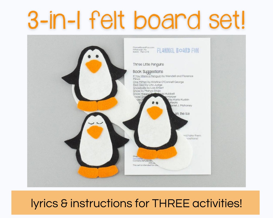 Penguin Flannel Board Story, Teacher Felt Story Set, Story Time Prop ...