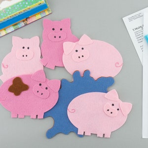 Five Pigs Flannel Board Song for Preschool Circle Time, Kindergarten ...