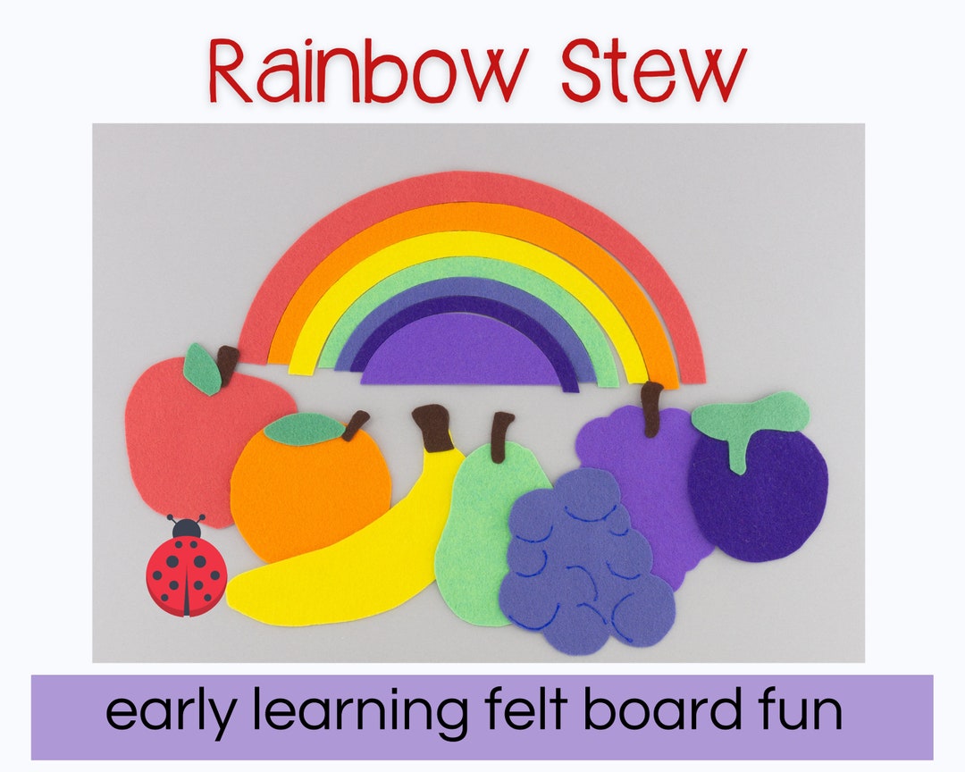 Fruit & Rainbow Stew Flannel Board Circle Time Song, Fruit Song W ...