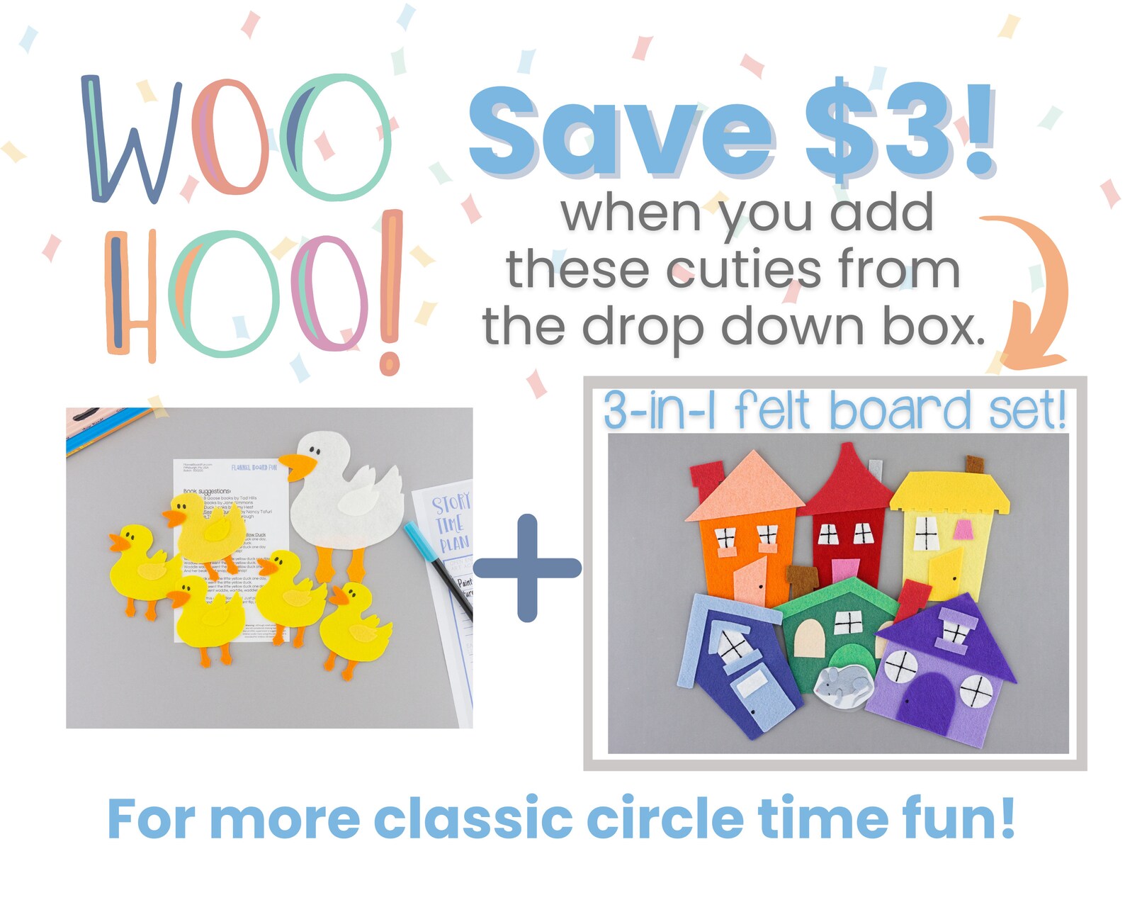 5 Little Ducks 4-in-1 Felt Board Song for Library Storytime - Etsy