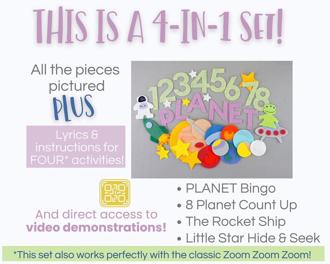 4-in-1 Outer Space Flannel Board Story Set for Preschool - Etsy