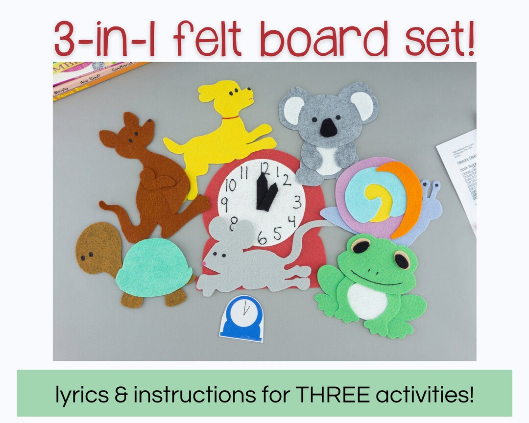 Mouse Ran up the Clock Felt Board Set for Toddler Preschool Circle Time ...