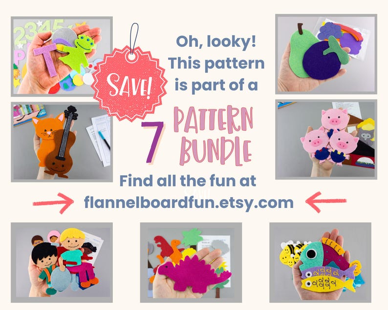 Dinosaur Felt Board Story PDF Pattern: Preschool Circle Time Learning ...