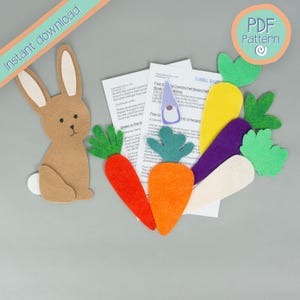 PDF Pattern for Five Carrots Felt Board & Flannel Board Circle Time ...