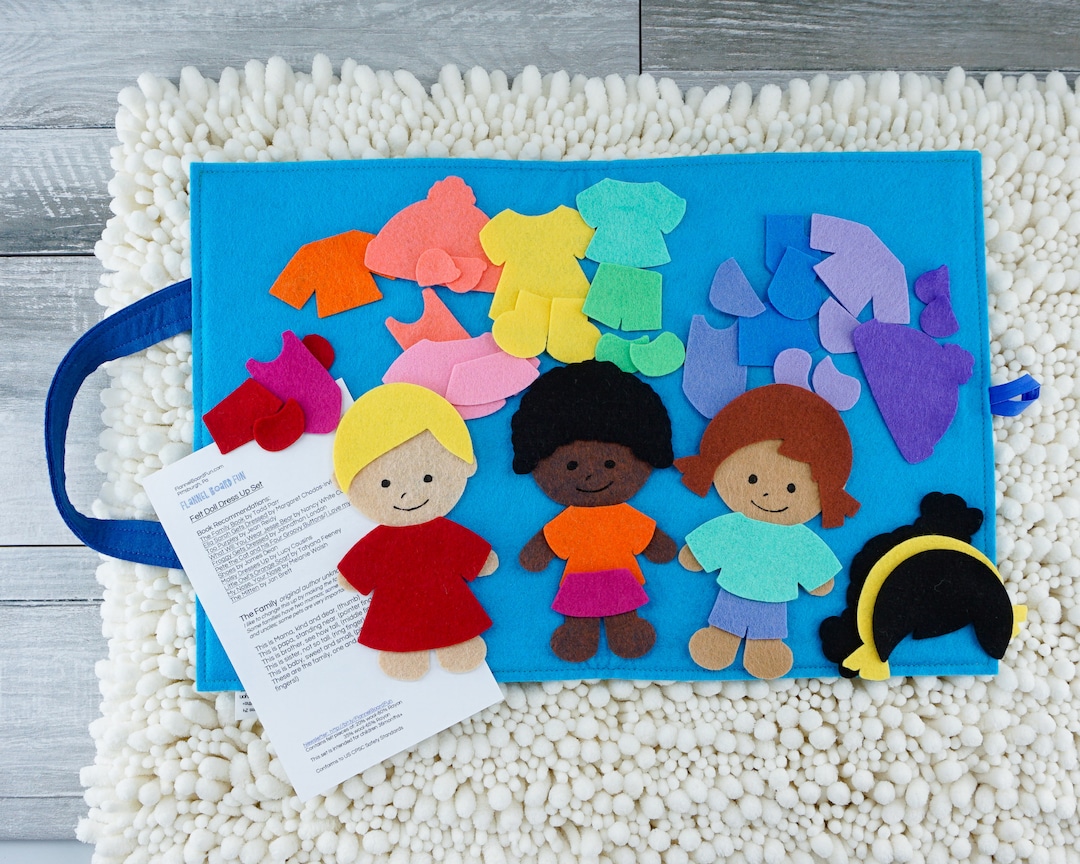 Felt Board Paper Dolls & Clothes Set for Preschool Kids, Felt Board ...